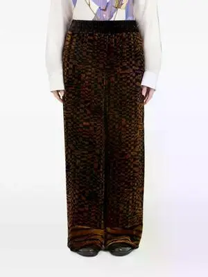 PIERRE-LOUIS MASCIA Animal Print Wide-leg Trousers