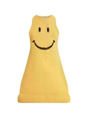 Moschino Smiley Embroidered Mini Dress