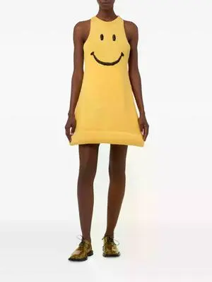 Moschino Smiley Embroidered Mini Dress