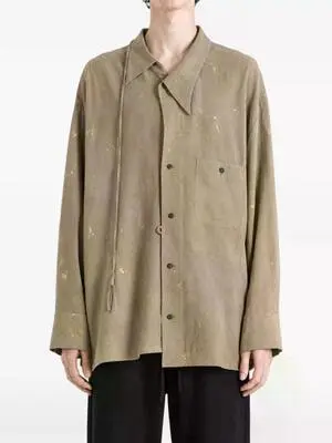 ZIGGY CHEN Splatter-print Asymmetric Shirt