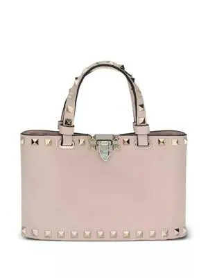Valentino Garavani Rockstud Mini Shopping Bag In Grainy Calfskin - Pink