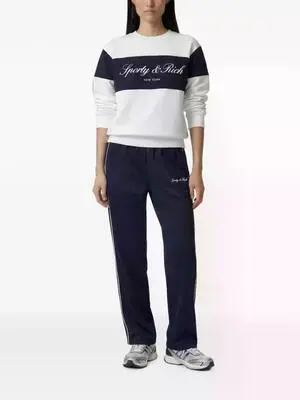 SPORTY & RICH Logo Embroidered Side Stripe Track Pants