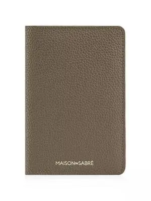 MAISON DE SABRE Logo-stamp Grained Leather Passport Holder