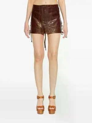 Dsquared2 Lace-up Leather Skirt