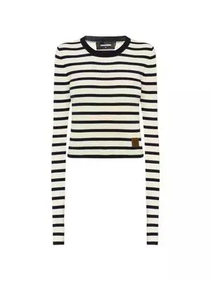 Dsquared2 Striped Wool Sweater - Neutrals
