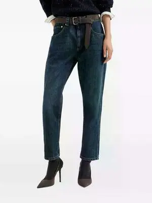 Brunello Cucinelli Brunello Cucinelli Shiny Bartack Straight-Leg Jeans Blue