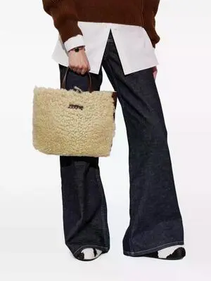 Marni Museo Soft East/west Lamb Fur Tote Bag