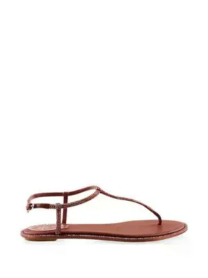 Rene Caovilla Diana Embellished Flat Sandals - Red