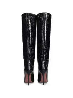 Paris Texas Croc-effect Knee-high Boots