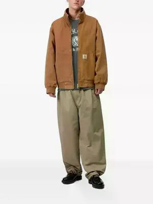 Carhartt Work In Progress Ravon Logo-patch Zip-up Jacket - Brown