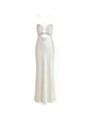 THE SEI Cut-out Silk Maxi Gown