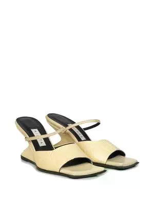MIISTA Ruched Sculptural Wedge Slides