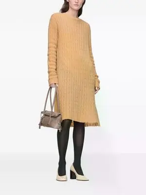 MAISON MARGIELA Cable-stitch Knitted Dress - Brown