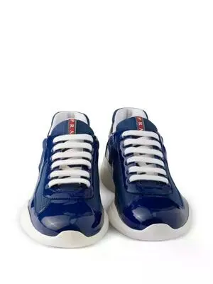 Prada America's Cup Sneakers In Patent Leather And Technical Fabric