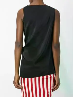 LANVIN Silk Draped V-neck Sleeveless Blouse