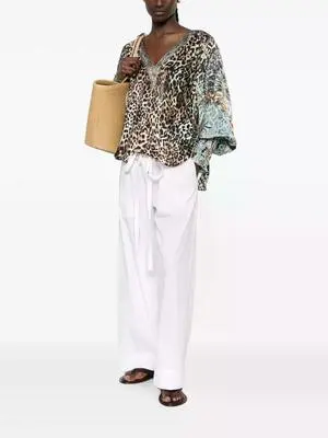 Camilla Leopard Print Crystal Embellished Blouse