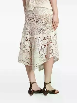SIEDRES Asymmetric Crochet Knit Skirt