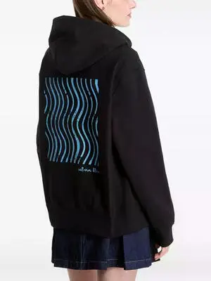 Calvin Klein Logo Print Zip-up Hoodie - Black