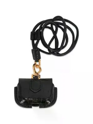TOM FORD Crocodile-effect Leather Airpods Case - Black