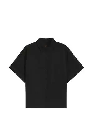 BOSS Short-sleeve Button-down Shirt - Black