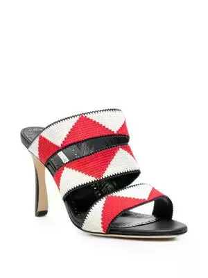 Manolo Blahnik Woven Strap Stiletto Sandals