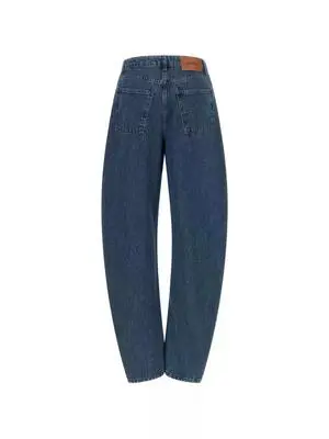 ROTATE BY BIRGER CHRISTENSEN Draped Barrel Palazzo Jeans - Blue