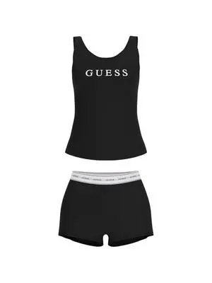 Guess Logo-print Pajamas - Black