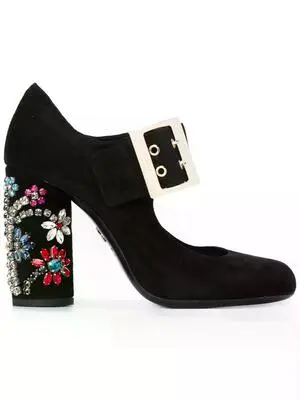 LANVIN Embellished Mary Jane Pumps - Black