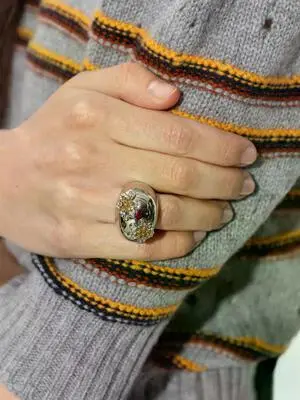Marni Crystal-embellished Flower Ring