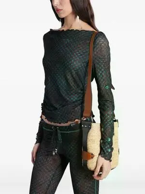 SIEDRES Checkered Ruched Top