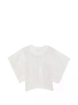 Issey Miyake Open-knit Linen Short-sleeve T-shirt - Grey