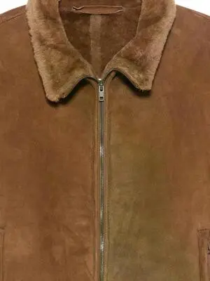 SALVATORE SANTORO Shearling-collar Suede Jacket