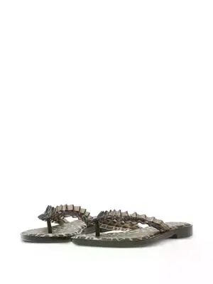 Melissa Ruffled Leopard-print Flip Flops