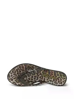 Melissa Ruffled Leopard-print Flip Flops