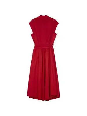 MOUTAKI Sleeveless Belted Midi Dress