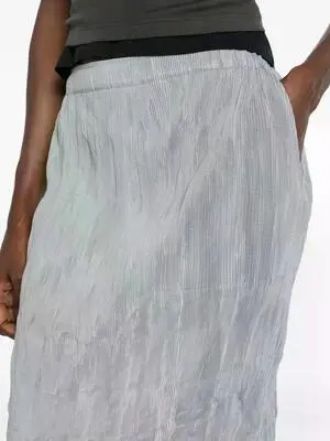 GONGDID DESIGN Plissé Elasticated Waist Midi Skirt