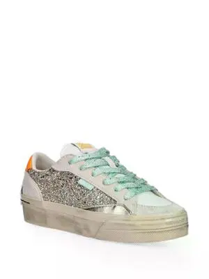 CRIME LONDON Soho Glitter-detail Panelled Sneakers