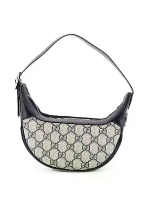 Gucci Ophidia Half Moon Mini Hobo Bag In Gg Coated Canvas - Blue