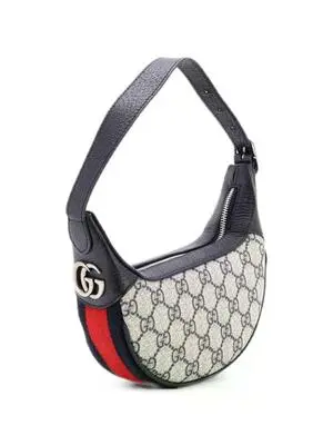Gucci Ophidia Half Moon Mini Hobo Bag In Gg Coated Canvas