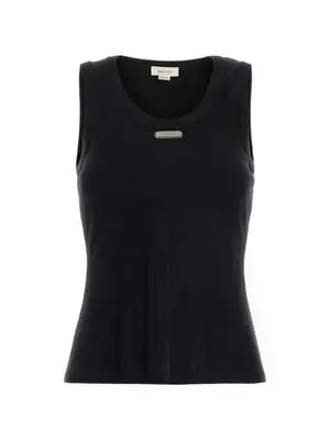 Alexander McQueen Ribbed Logo Plaque Tank Top