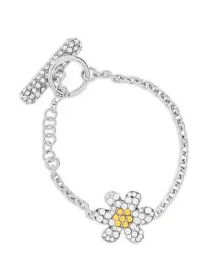 Marni Daisy Crystal-embellished Flower Bracelet - Silver