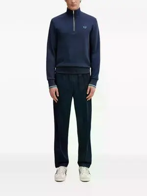 Fred Perry Quarter-zip Cotton Sweater - Blue