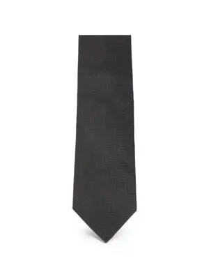 TOM FORD Herringbone Pattern Neck Tie - Black