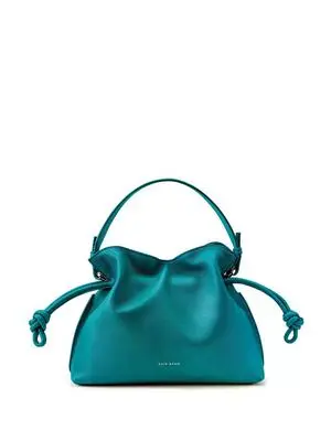ESIN AKAN Midi Emma Grain Leather Cross Body Bag - Green
