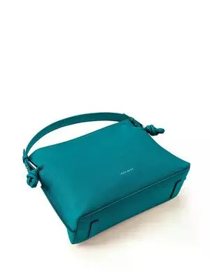 ESIN AKAN Midi Emma Grain Leather Cross Body Bag - Green