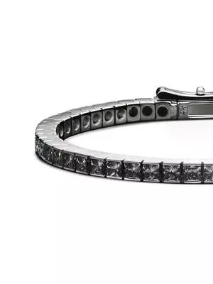 LOEV 18kt Recycled White Gold Tennis Bracelet With Princess Cut Diamonds