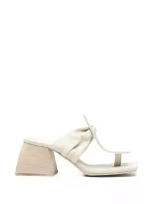 UMA WANG Square-toe Thong Sandals - Neutrals