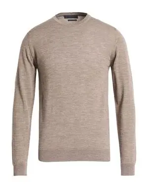 DANIELE FIESOLI Sweater Khaki Size Merino Wool - Beige