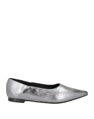 CastaÑer Metallic Leather Ballet Flats - Silver
