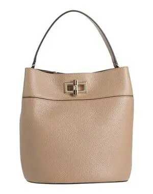 Furla Leather Bucket Bag With Twist-lock Fastening - Beige